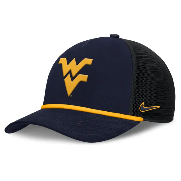 Nike West Virginia Primetime Rise College Trucker Adjustable Hat - Blue