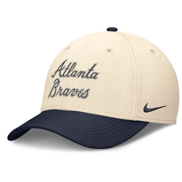Nike Atlanta Braves Statement Rise Swoosh Dri-fit Mlb Cap - Brown