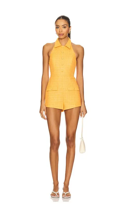 Amanda Uprichard Archer Playsuit - Orange