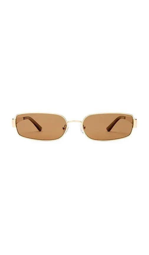 LUV LOU The Ryan Sunglasses - Gold & Brown Mono Polarised