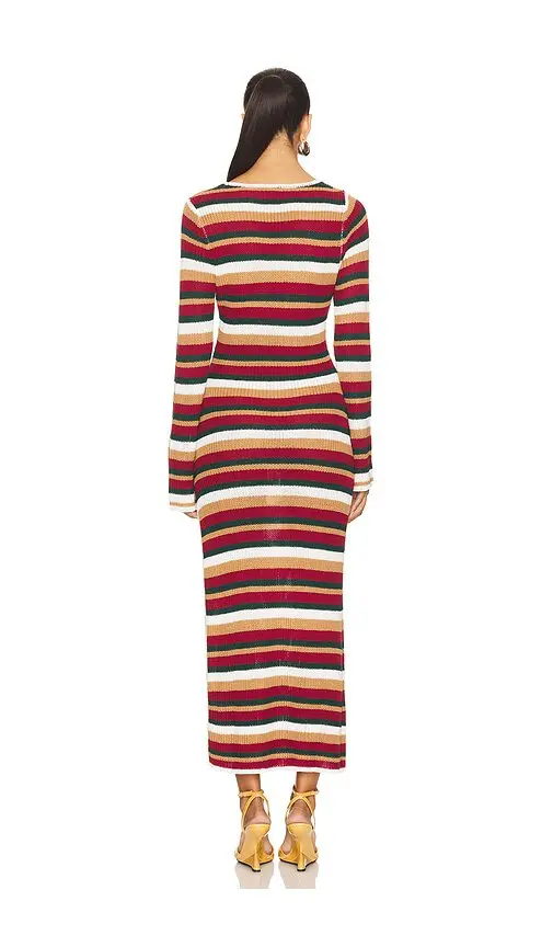 Seven Wonders Benson Sleeved Knit Maxi Dress In Red Multi Stripe - 6% Off |  Editorialist
