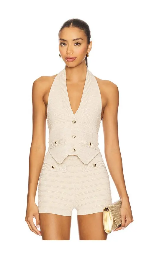 Retrofete Tinsley Vest - Metallic Cream