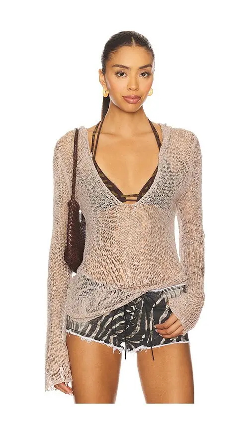JADED LONDON Knitted Hooded Top