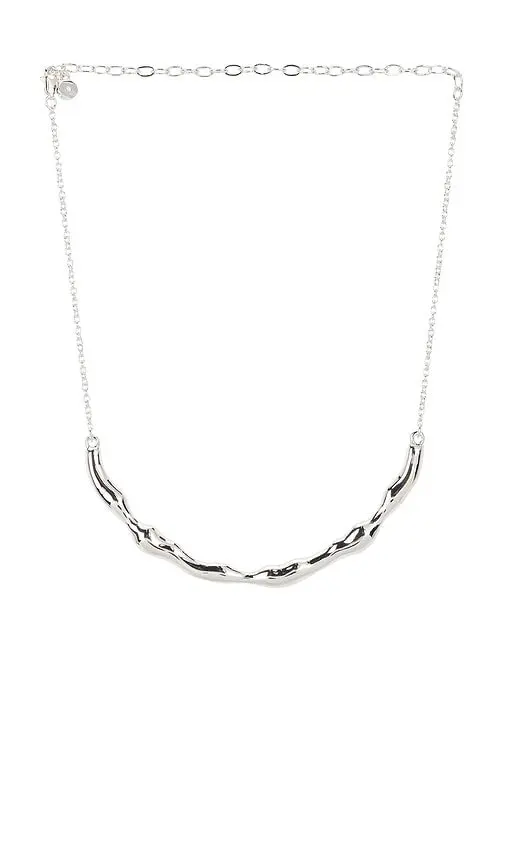 Ettika Molten Metal Pendant Necklace - Silver