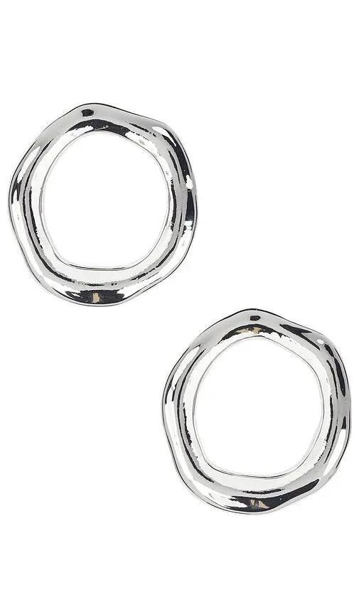Ettika Open Circle Earrings - Silver