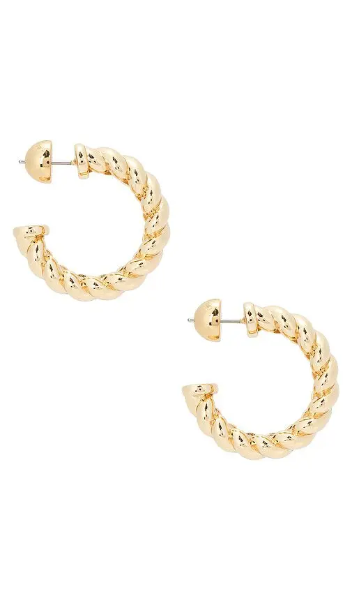 Ettika Modern Ribbed Hoop Earrings
