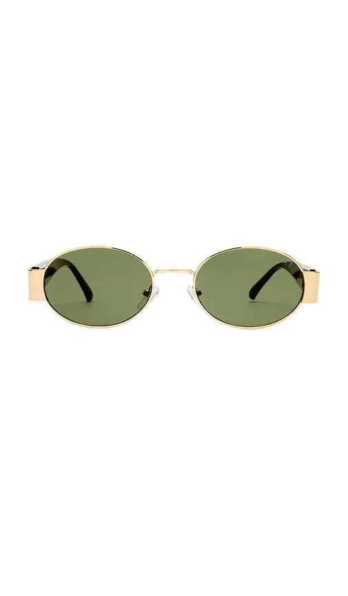 AIRE Mars Ii Sunglasses - Gold  Dark Tort  & Green Mono