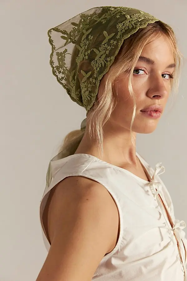 Free People Clementine Tree Hair Scarf - Lime