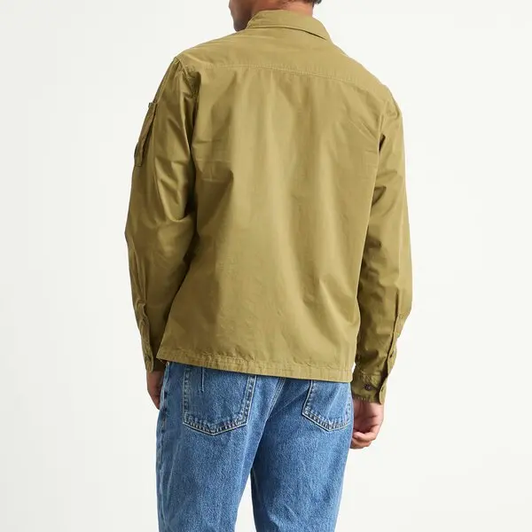 C.P. COMPANY Organic Gabardine Zip Overshirt - Capers