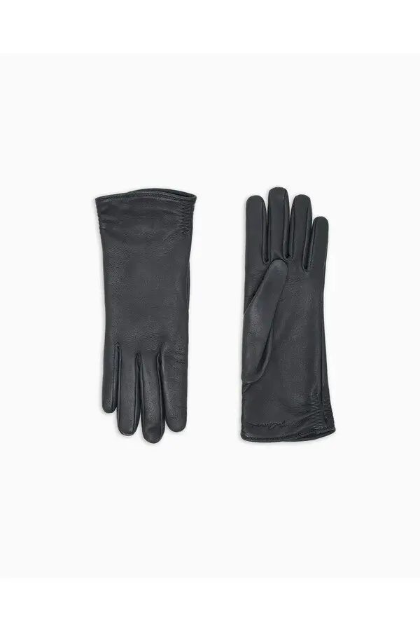 Giorgio Armani Lambskin Nappa Leather Gloves - Grey