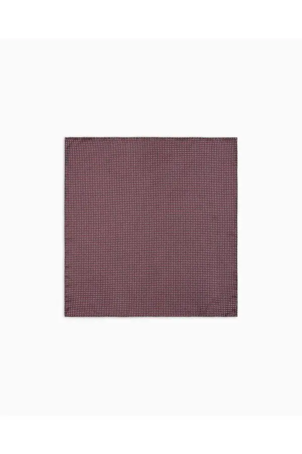 Giorgio Armani Geometric Silk Jacquard Pocket Square - Red