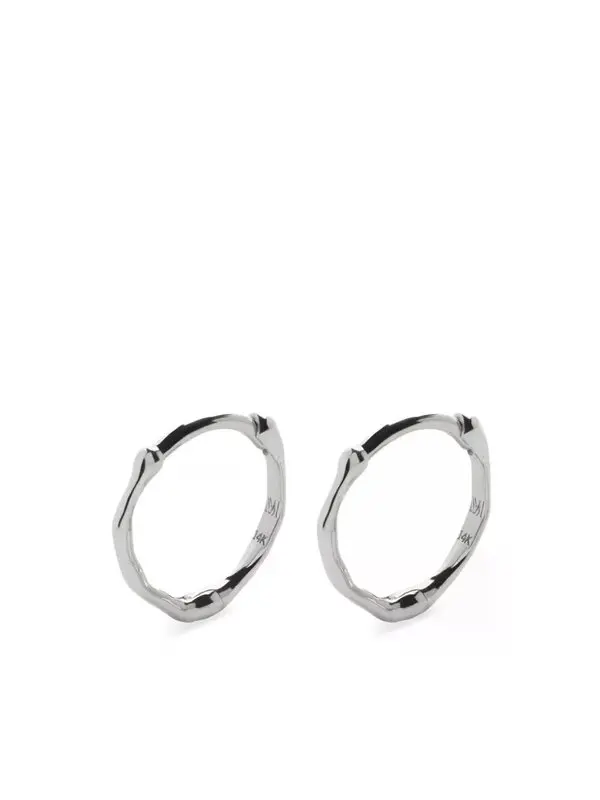 Monica Vinader 14k White Gold Mini Siren Huggie Hoops - Silver