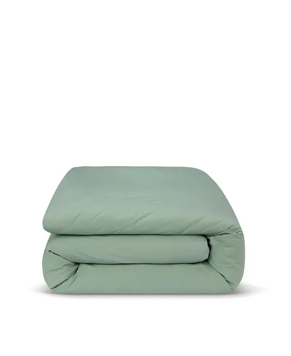 PIGLET IN BED Washed Cotton Percale Duvet Cover - Mellow Green