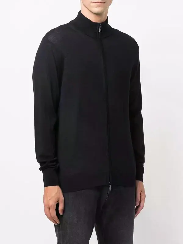 Emporio Armani Zip-up Virgin Wool Cardigan