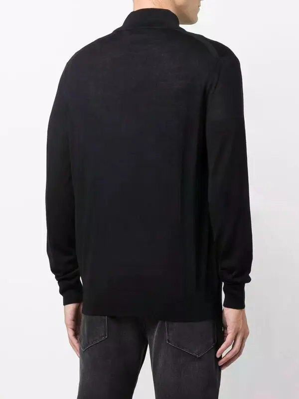 Emporio Armani Zip-up Virgin Wool Cardigan