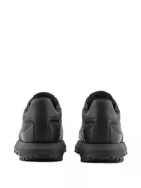 Emporio Armani Logo Plaque Sneakers - Black
