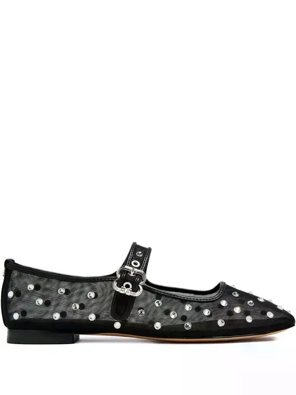 Sam Edelman Michaela Embellished Mesh Ballet Flats - Black