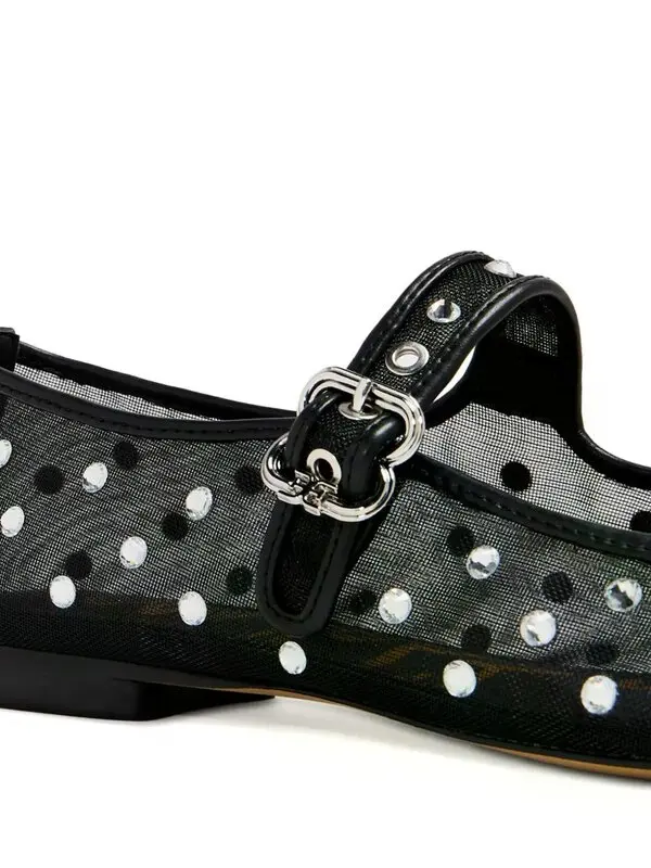 Sam Edelman Michaela Embellished Mesh Ballet Flats - Black