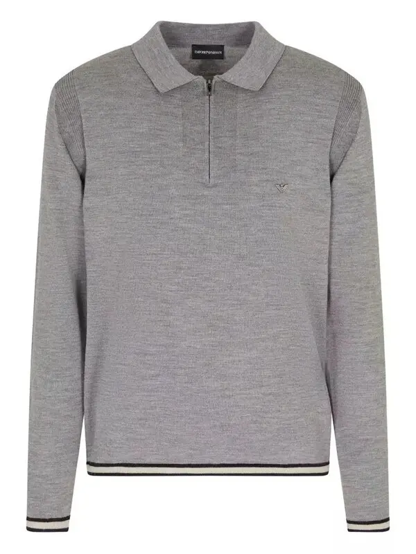 Emporio Armani Wool Polo Shirt - Grey