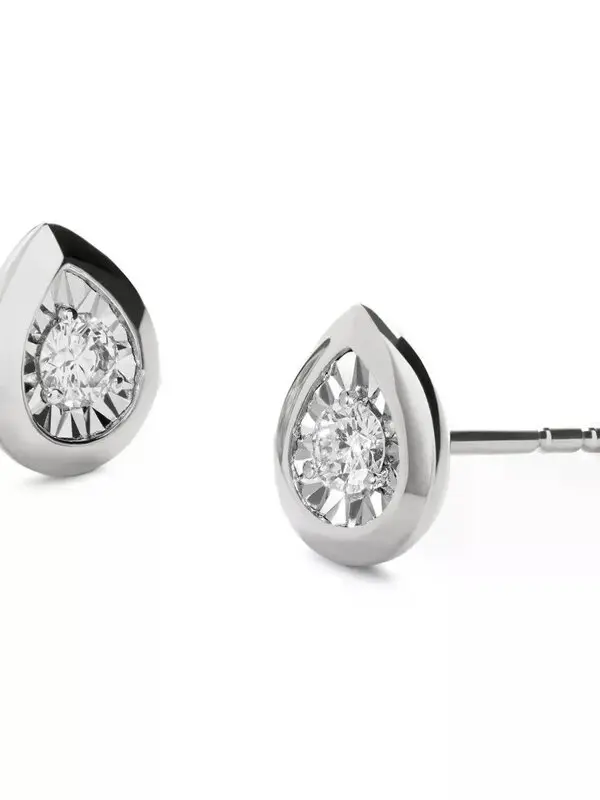 Monica Vinader Pear Diamond Stud Earrings - Silver