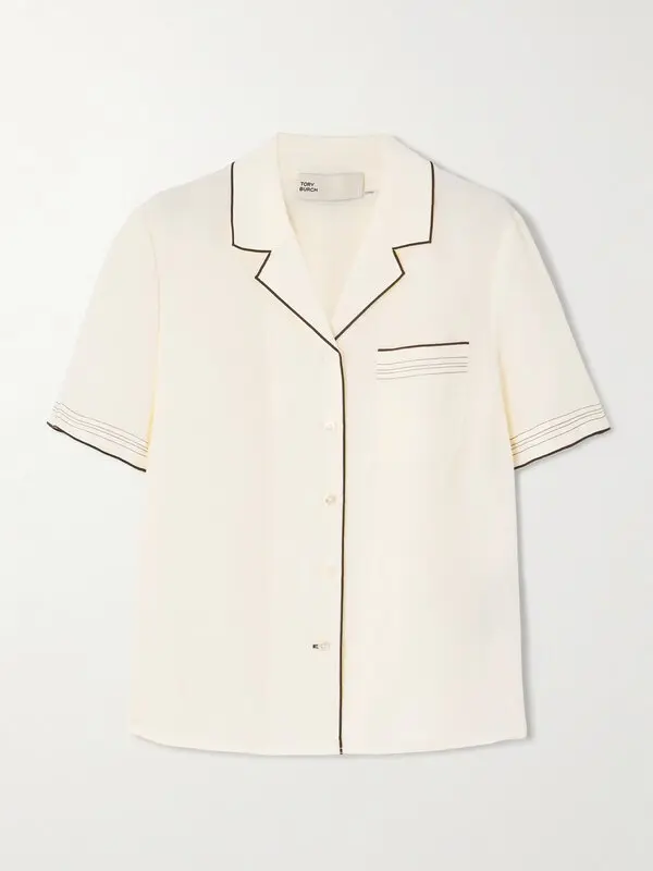 Tory Burch Piped Woven Shirt