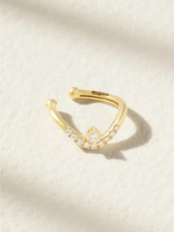 Mizuki 14-karat Diamond Ear Cuff - Gold