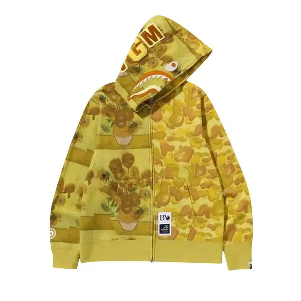 A BATHING APE X Van Gogh Museum Shark Full Zip Hoodie