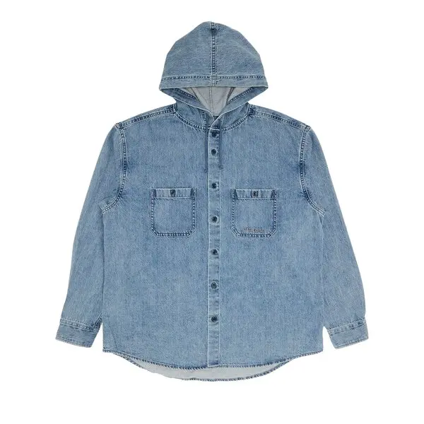 Supreme Hooded Denim Shirt - Blue