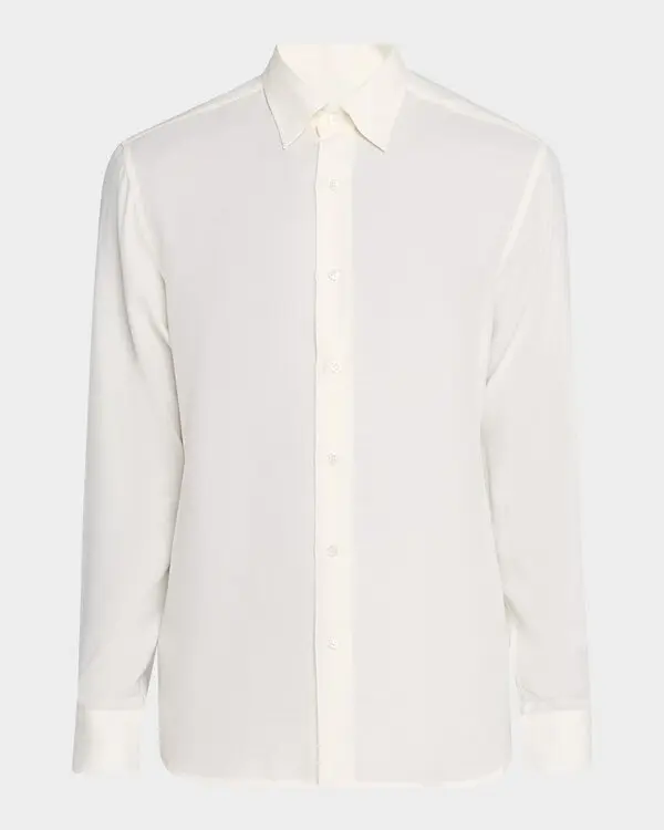 Brioni Cotton And Cashmere Sport Shirt - White