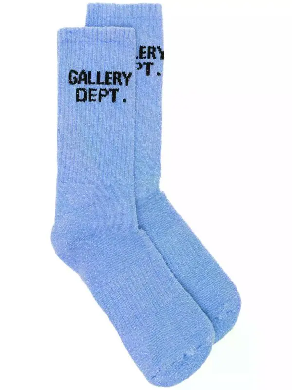 GALLERY DEPT. Intarsia-knit Logo Socks - Blue