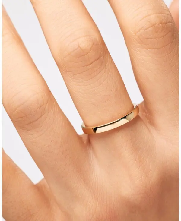 ANA LUISA Solid Slim Eclipse Ring - Gold