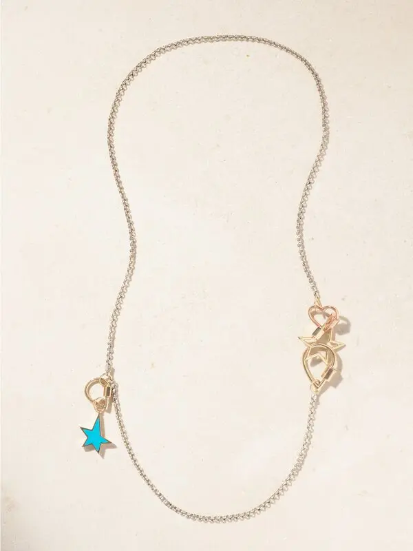 MARLA AARON Baby Heartlock + Starlock Necklace - Gold