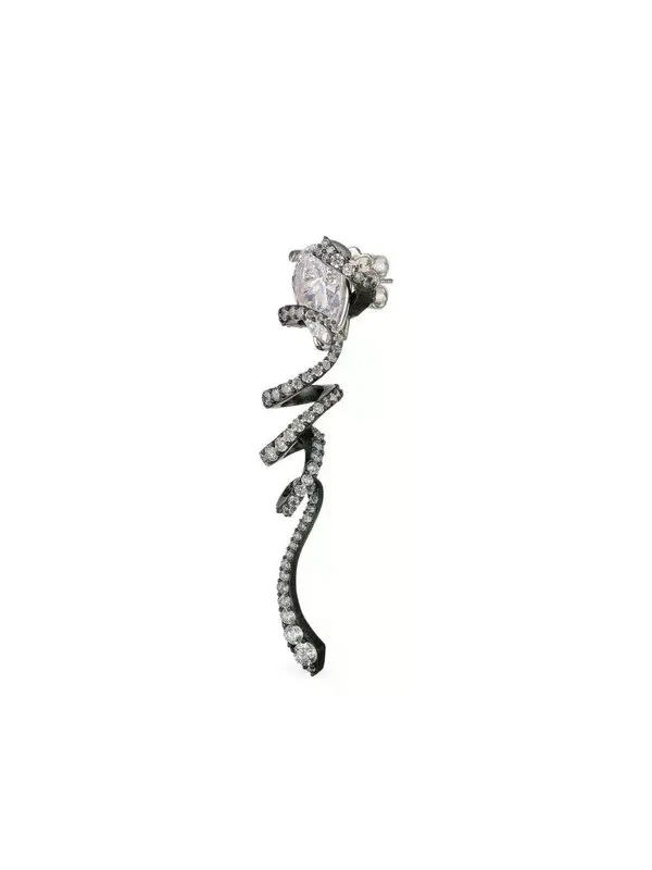 ANABELA CHAN 14k White Gold Diamond Twirl Earrings