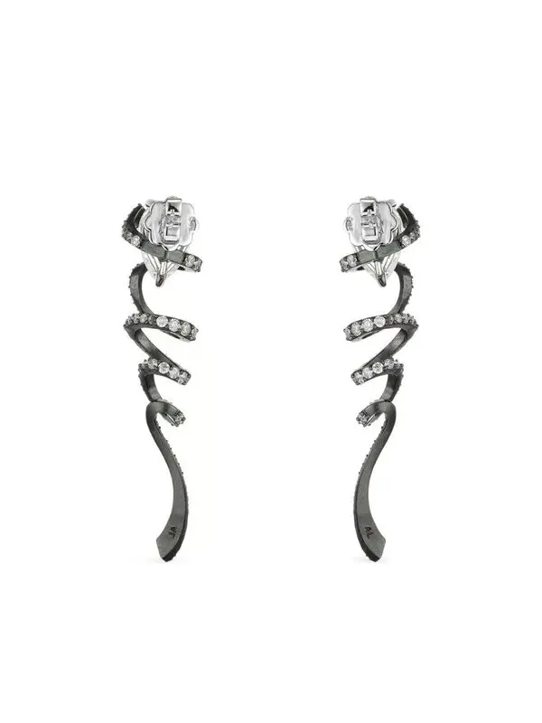 ANABELA CHAN 14k White Gold Diamond Twirl Earrings