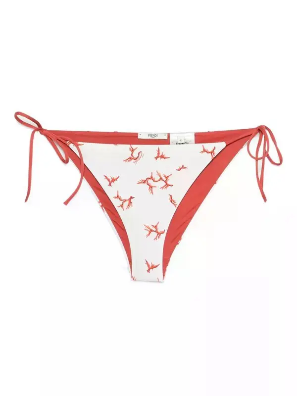 Fendi Coral-print Bikini Bottoms - Neutrals
