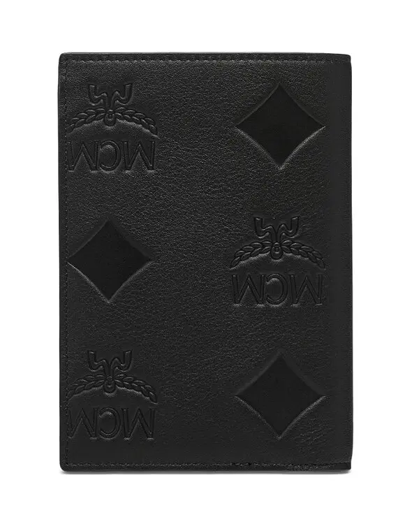 Mcm Ottomar Embossed Leather Passport Holder