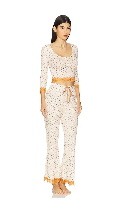 Free People X Intimately Fp Stolen Dance Sleep Set In In Cream - Cream Combo