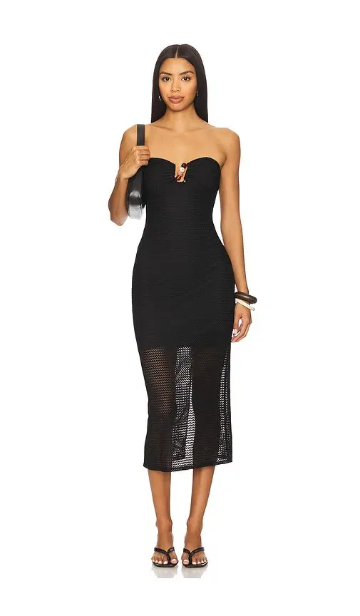 Astr The Label Kasandra Strapless Crochet Dress