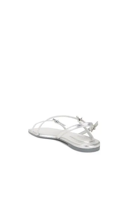Simkhai Carey Metallic Strappy Flat Sandal - Silver