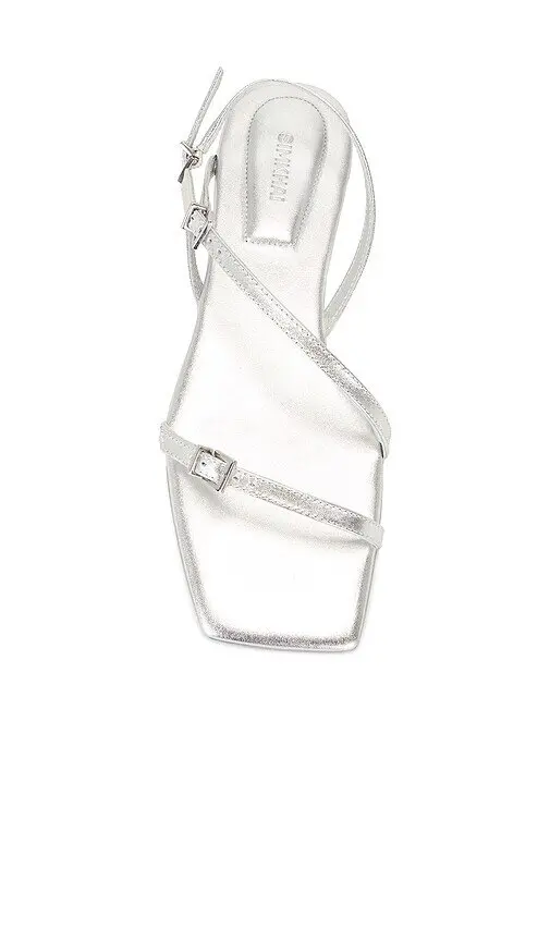 Simkhai Carey Metallic Strappy Flat Sandal - Silver