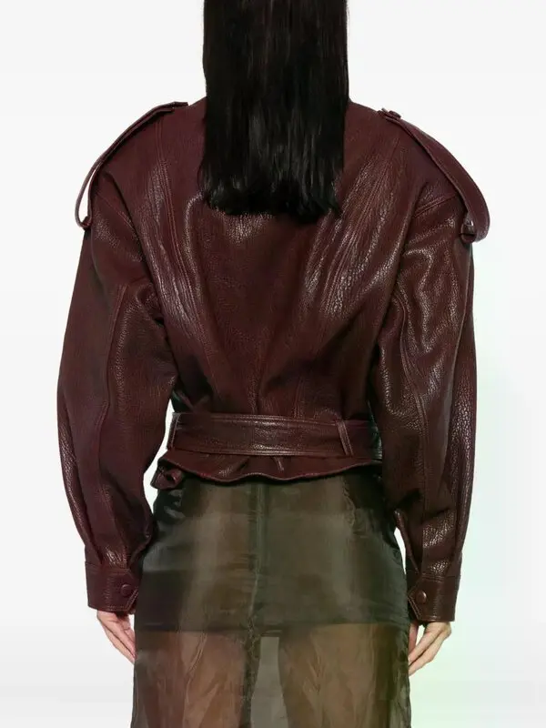 DUCIE Grained Leather Jacket