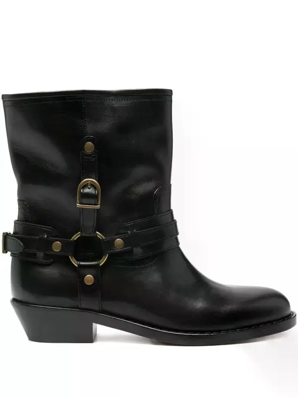 Isabel Marant Étoile Ildred 35mm Leather Biker Boots - Black