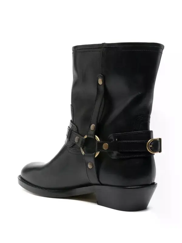 Isabel Marant Étoile Ildred 35mm Leather Biker Boots - Black