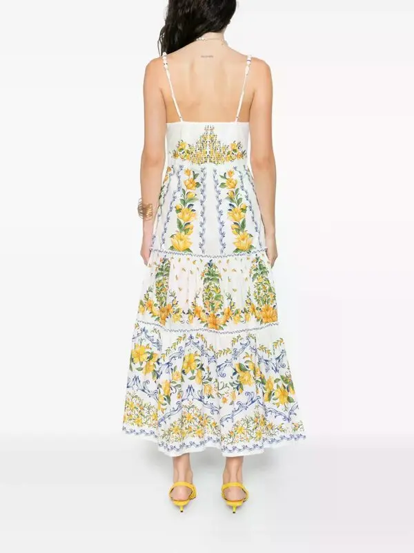 Farm Rio Sicily Midi Dress - White | Editorialist