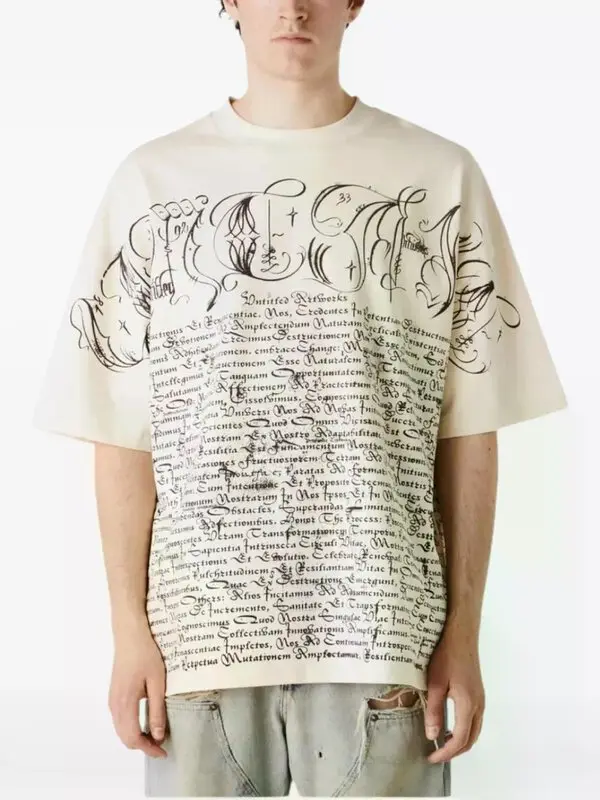 UNTITLED ARTWORKS Script-print Cotton T-shirt