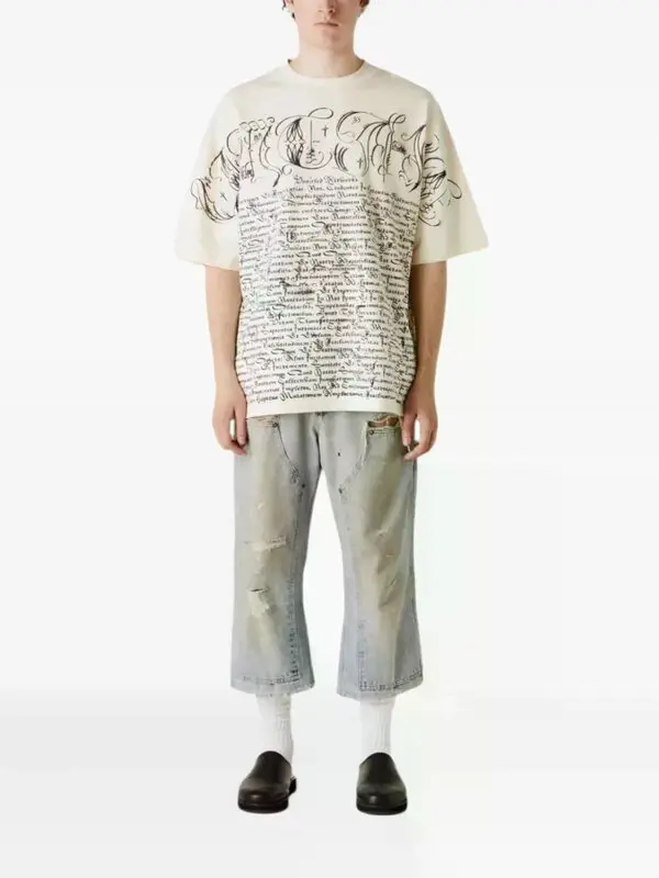 UNTITLED ARTWORKS Script-print Cotton T-shirt