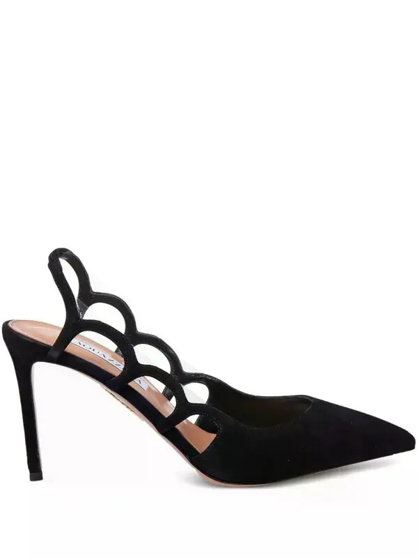 AQUAZZURA Suede Slingback Pumps - Black