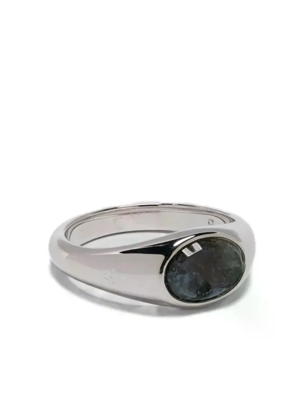 Tom Wood Joe Larvikite Signet Ring - Silver