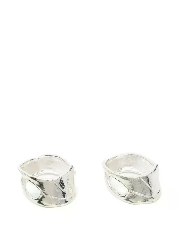 ALIGHIERI Leaf Napkin Rings - Silver