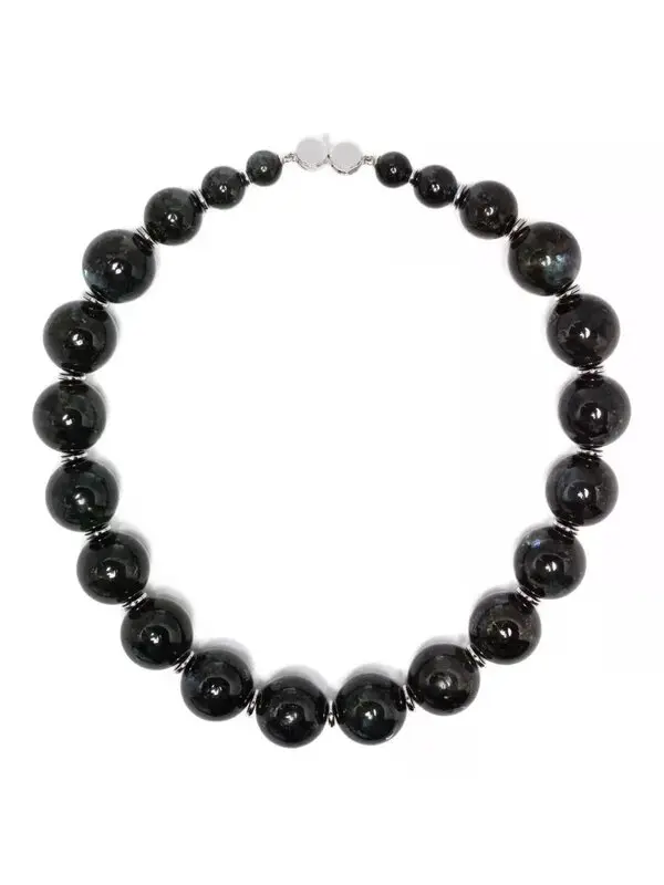 Tom Wood Larvikite Bead Collar Necklace - Silver